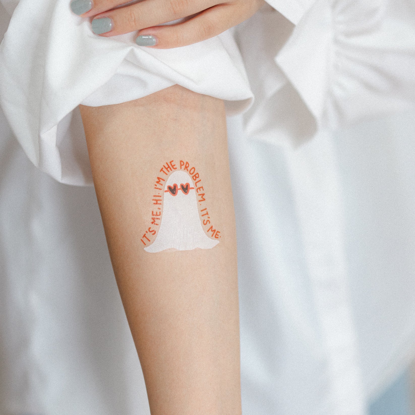 anti-hero ghost temporary tattoo sticker – handicroft