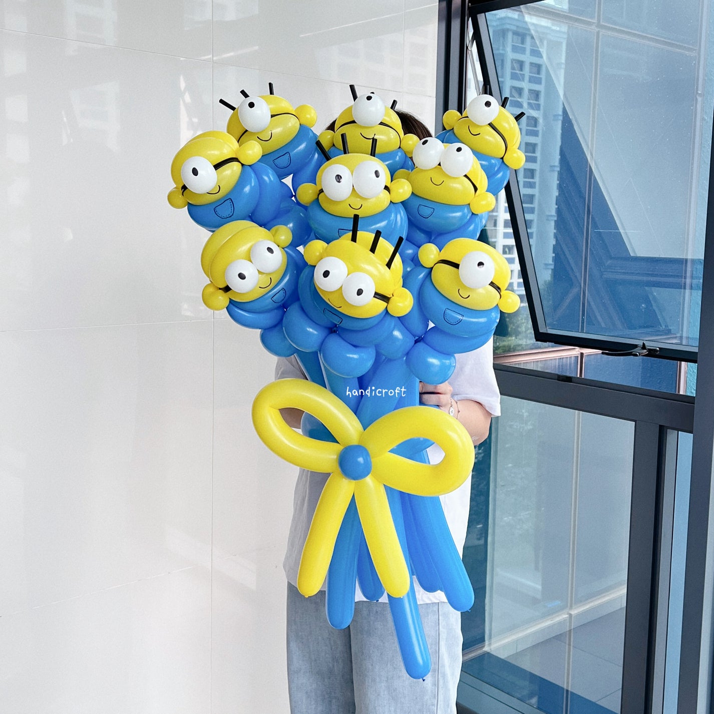 despicable me minions - flower balloon bouquet 🤓💙🍌 – handicroft