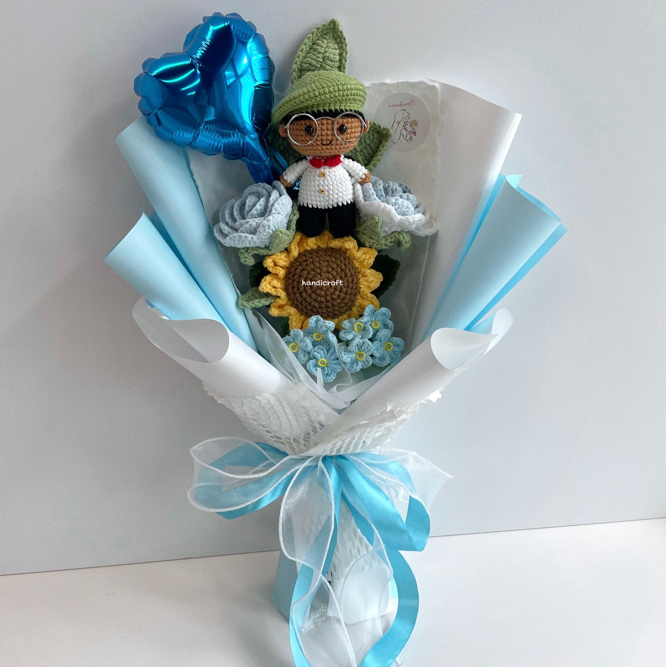 handicroft handmade crochet army flower bouquet - glory in bloom ...
