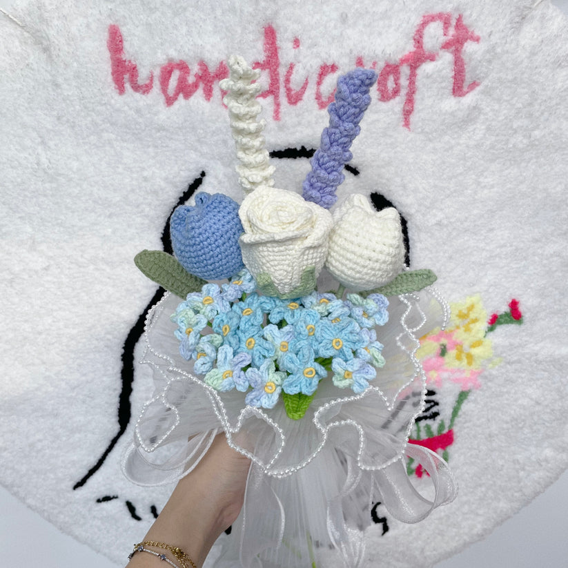 handicroft handmade crochet flower bouquet - rosie