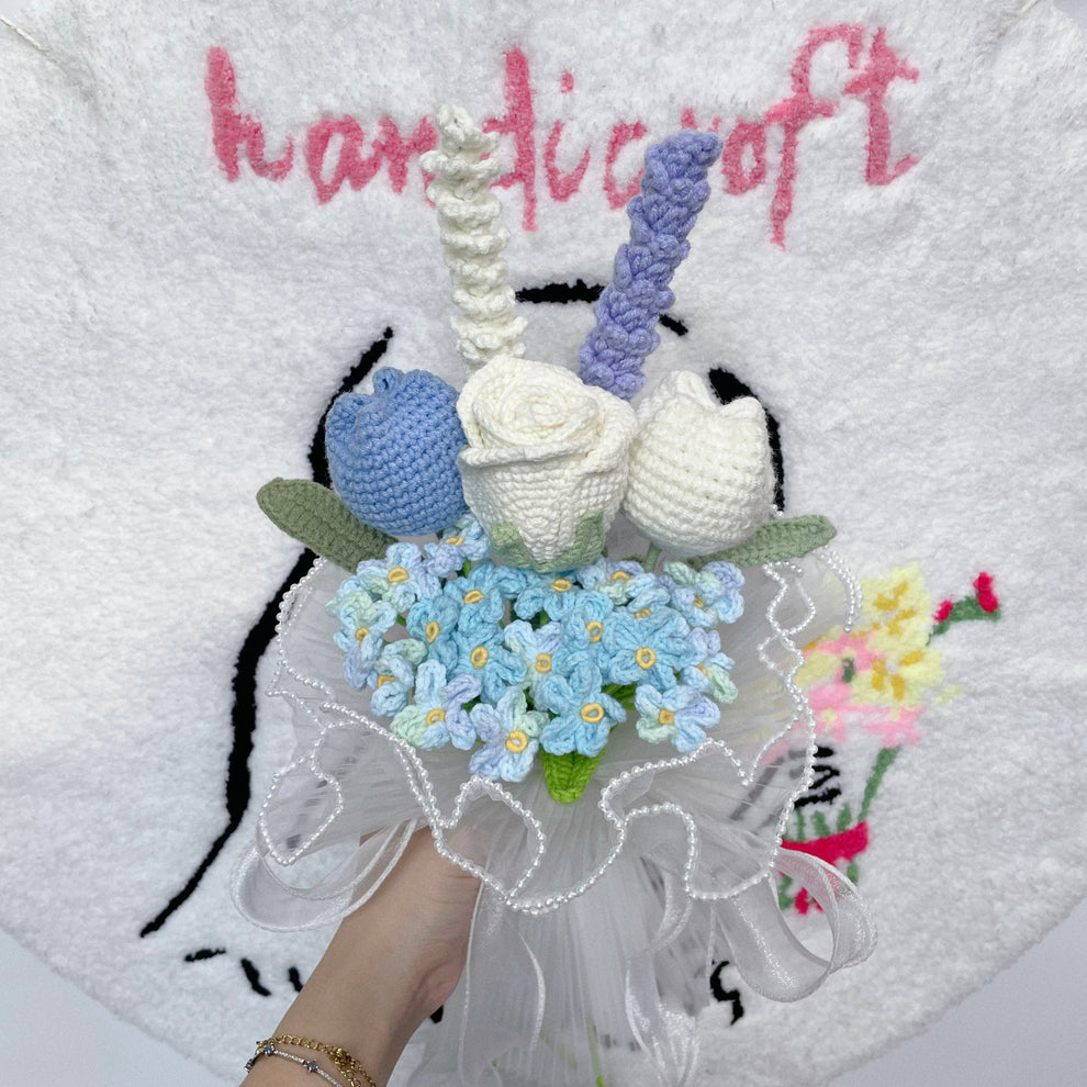handicroft handmade crochet flower bouquet - rosie