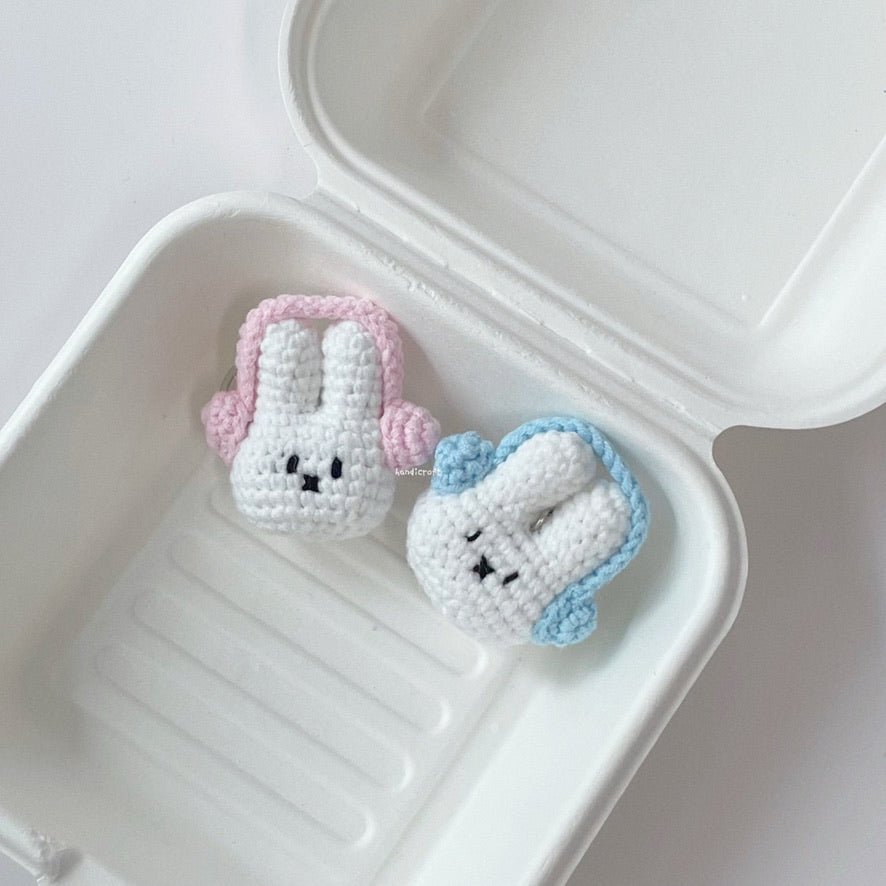 handicroft handmade crochet mini miffy melody amigurumi keychain